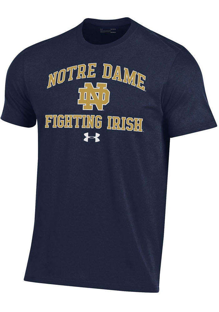 Under Armour Notre Dame Fighting Irish Navy Wordmark Performance Cotton