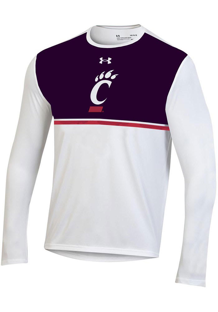 Under Armour Cincinnati Bearcats WHITE Gameday Tech MTO Long Sleeve T ...