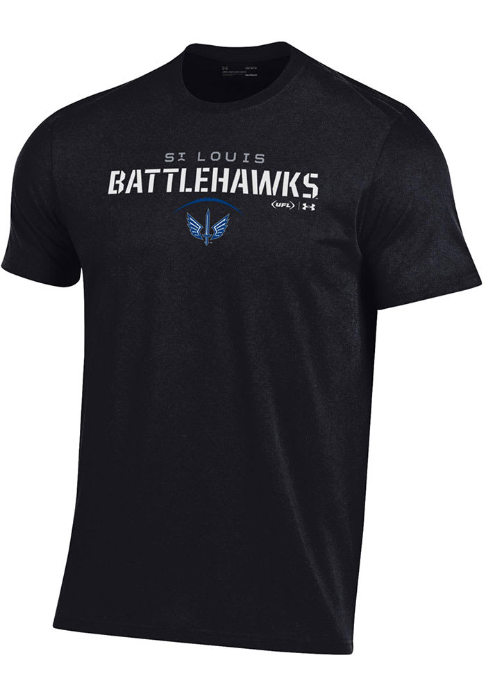 Under Armour St Louis Battlehawks BLACK Wordmark Short Sleeve T Shirt ...