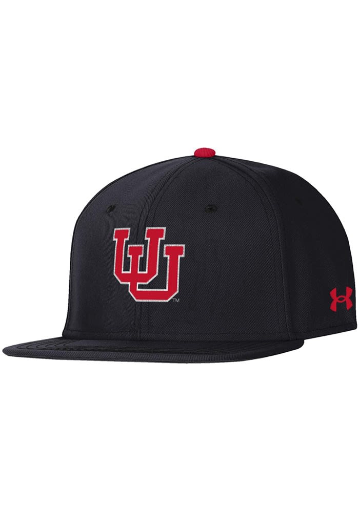 Utah Utes Mens 2025 On-Field Baseball BLACK Under Armour Fitted Hat ...