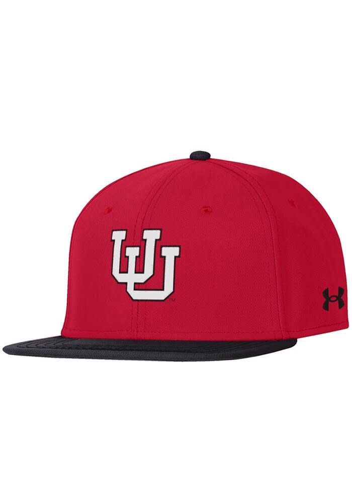 Utah Utes Mens 2025 On-Field Baseball Red Under Armour Fitted Hat