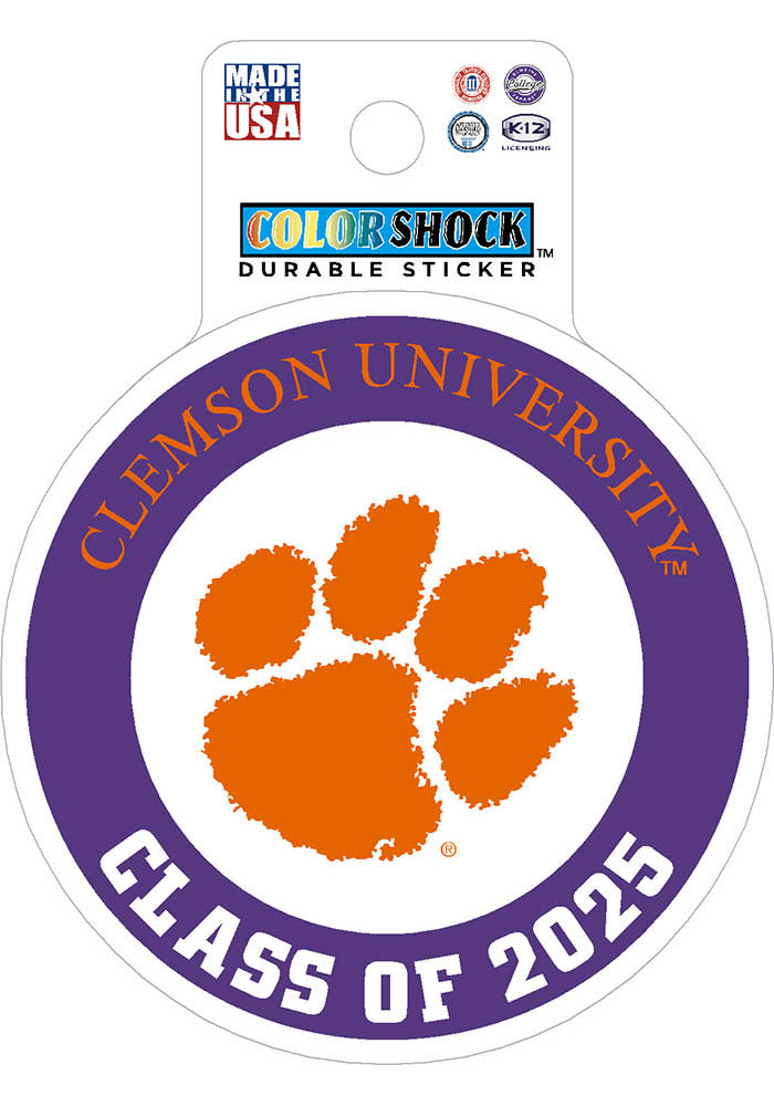 Clemson Tigers Souvenir | Clemson Tigers Stickers ORANGE Class of 2025 ...