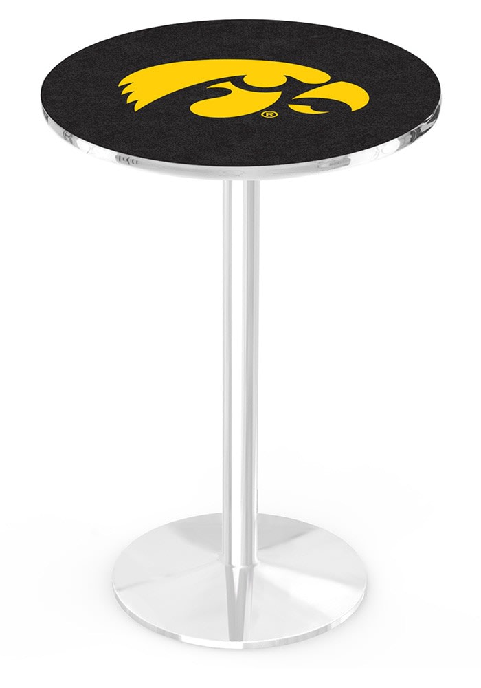 Iowa Hawkeyes SILVERGREY Chrome Round Base Pub Table - 558423735