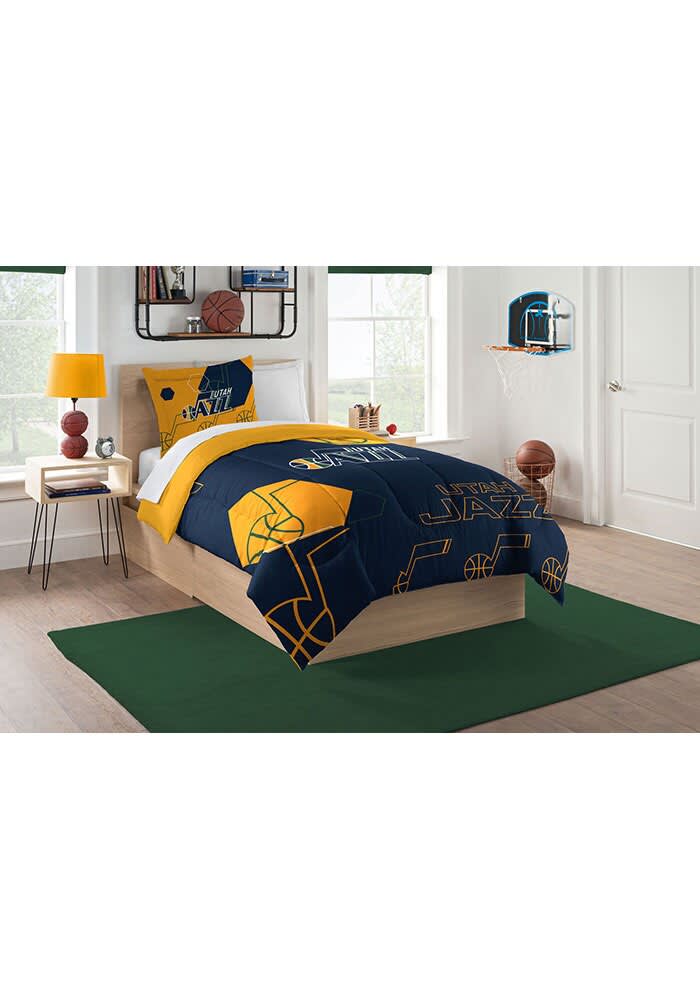 Utah Jazz Hexagon Twin Comforter - NAVY