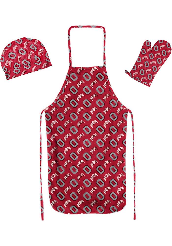 Ohio State Buckeyes Red Team Logo Apron Set - 5585808