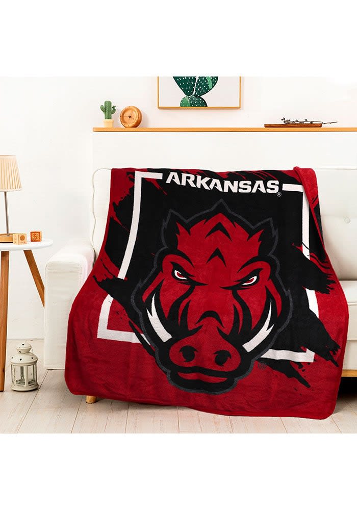 Arkansas Razorbacks CARDINAL Dimensional Micro 46x60 Raschel Throw ...