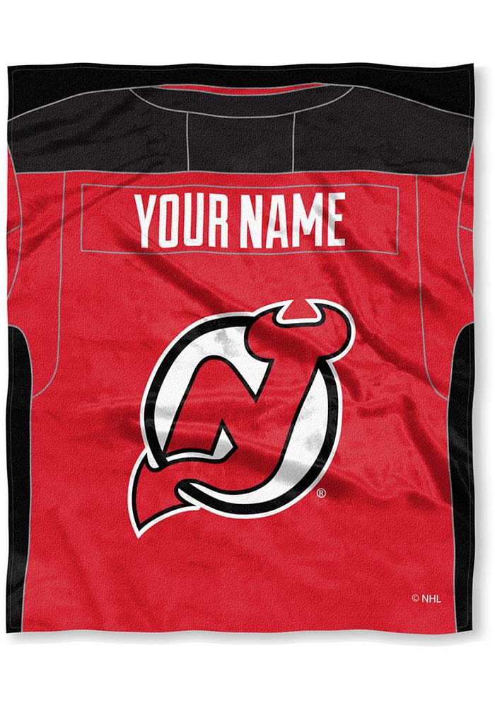 New Jersey Devils Red Personalized Jersey Silk Touch Fleece Blanket ...