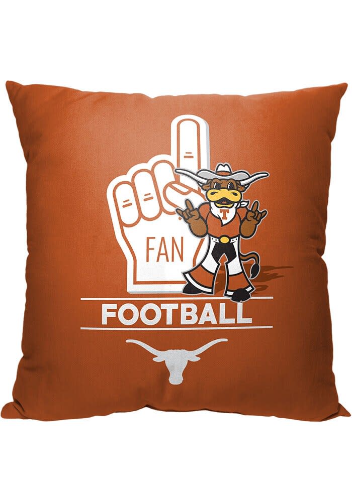 Texas Longhorns BURNTORANGE Number 1 Fan Throw Pillow - 5588086