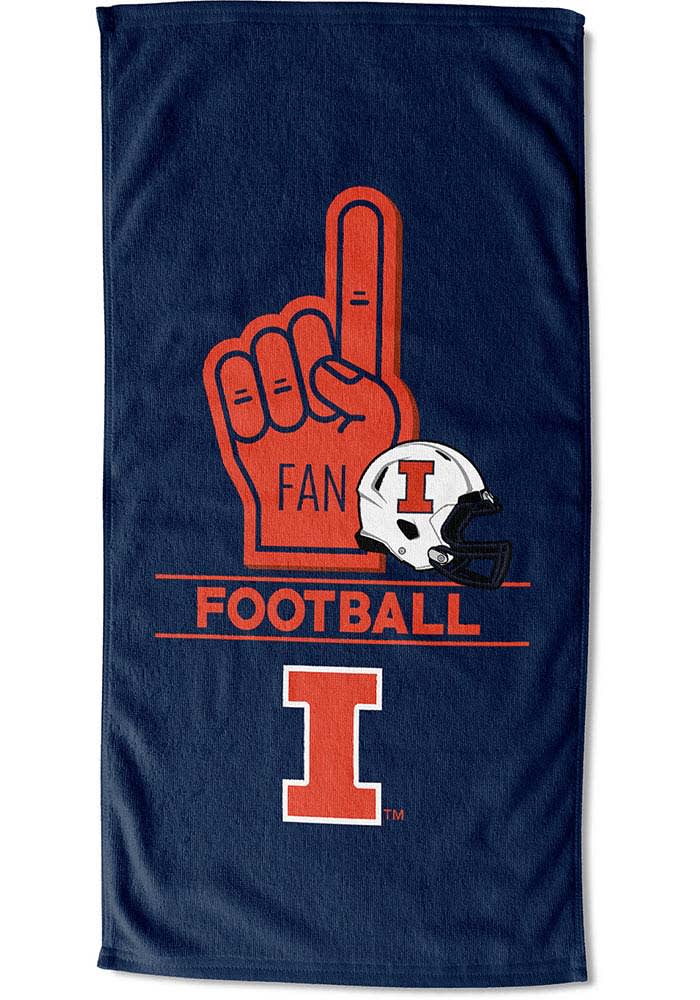 Illinois Fighting Illini NAVY Number 1 Fan Beach Towel - 5588116