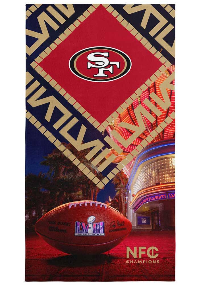 San Francisco 49ers 2024 Super Bowl LVIII Bound Printed Beach Towel - Red