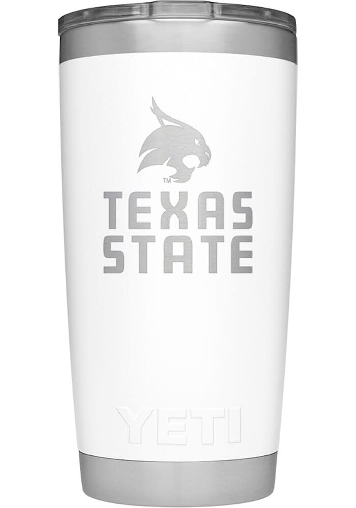 Yeti Texas State Bobcats Rambler 20 oz Stainless Steel Tumbler - WHITE