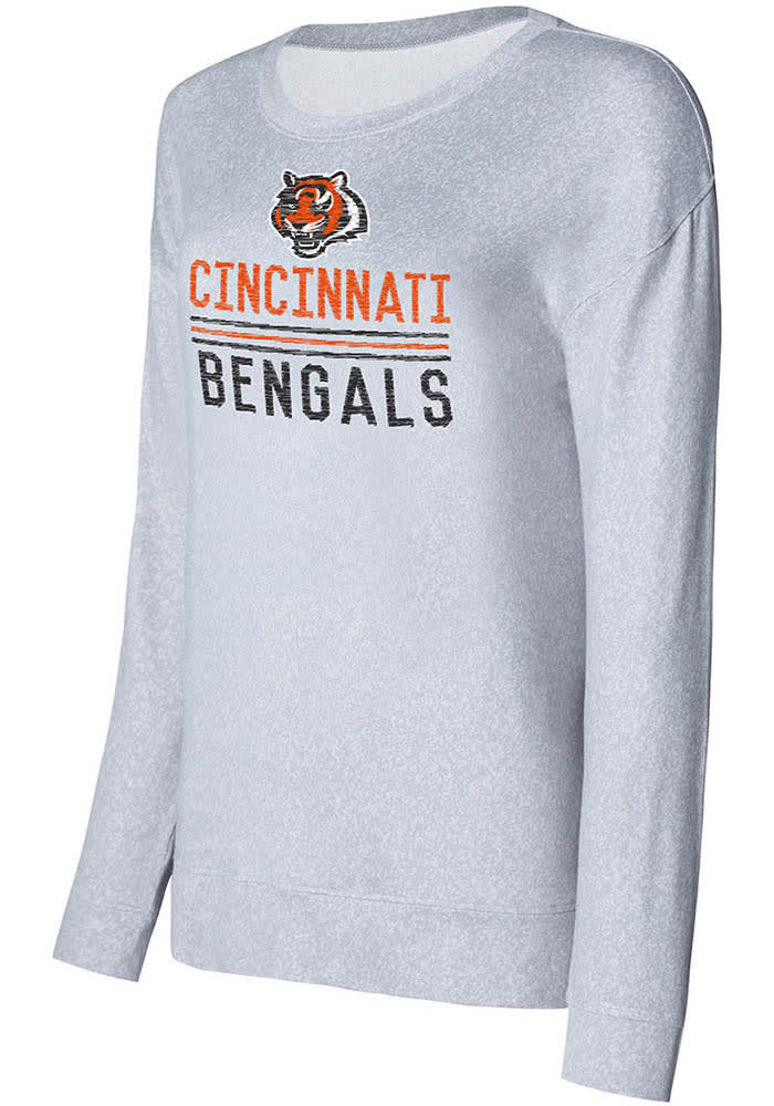 Cincinnati Bengals Concepts Sport Crew Sweatshirt Womens GREY Knit Long ...
