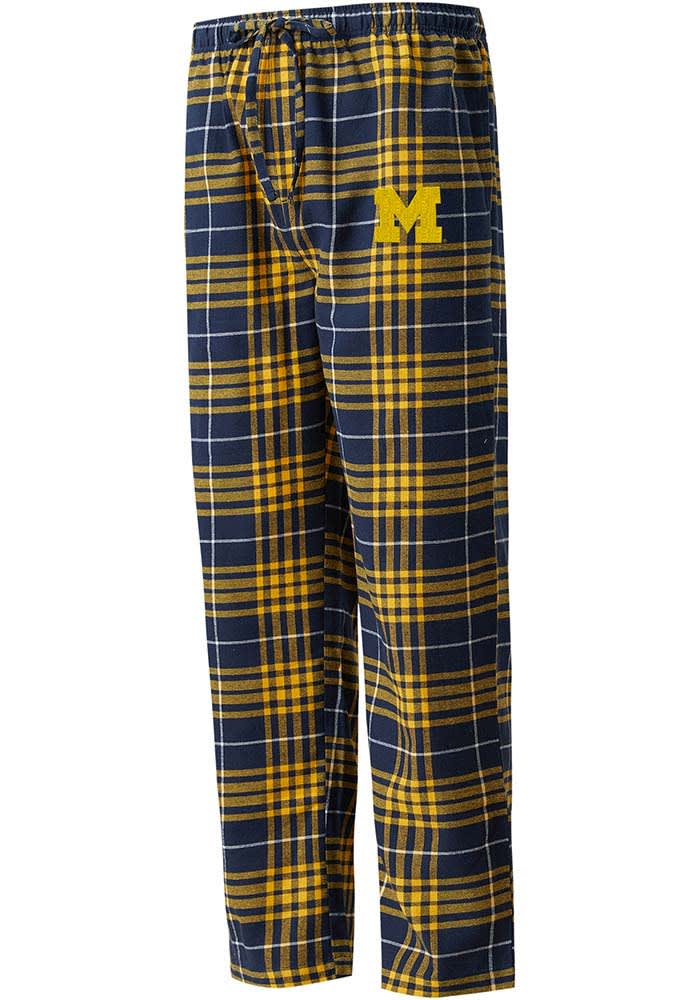 Michigan Wolverines Mens Concepts Sport NAVY/GOLD Concord Plaid Sleep ...