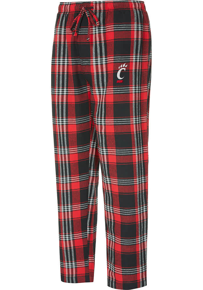 Cincinnati Bearcats Mens Concepts Sport BLACK/RED Region Plaid Sleep ...