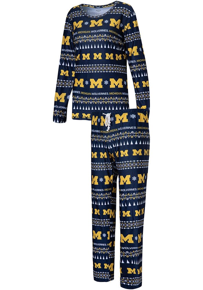 Michigan Wolverines Navy Blue Womens Flurry Pajama Set