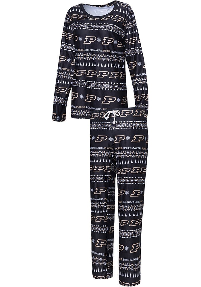 Purdue Boilermakers BLACK Womens Flurry Pajama Set - 5628651