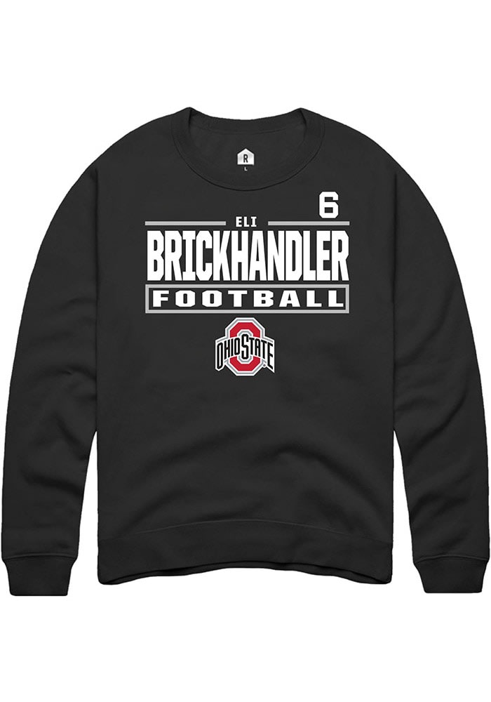 Eli Brickhandler Mens BLACK Ohio State Buckeyes Football NIL Stacked ...
