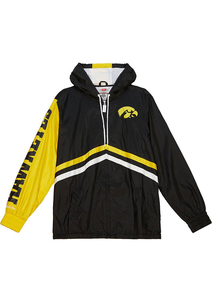 Mitchell and Ness Iowa Hawkeyes Mens BLACK Windbreaker Light Weight ...