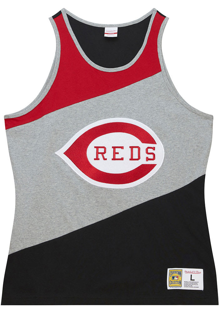 Mitchell and Ness Cincinnati Reds Mens Short Sleeve Colorblocked Tank ...