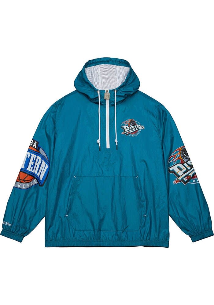 Mitchell and Ness Detroit Pistons Mens OG Anorak TEAL Pullover Jackets ...