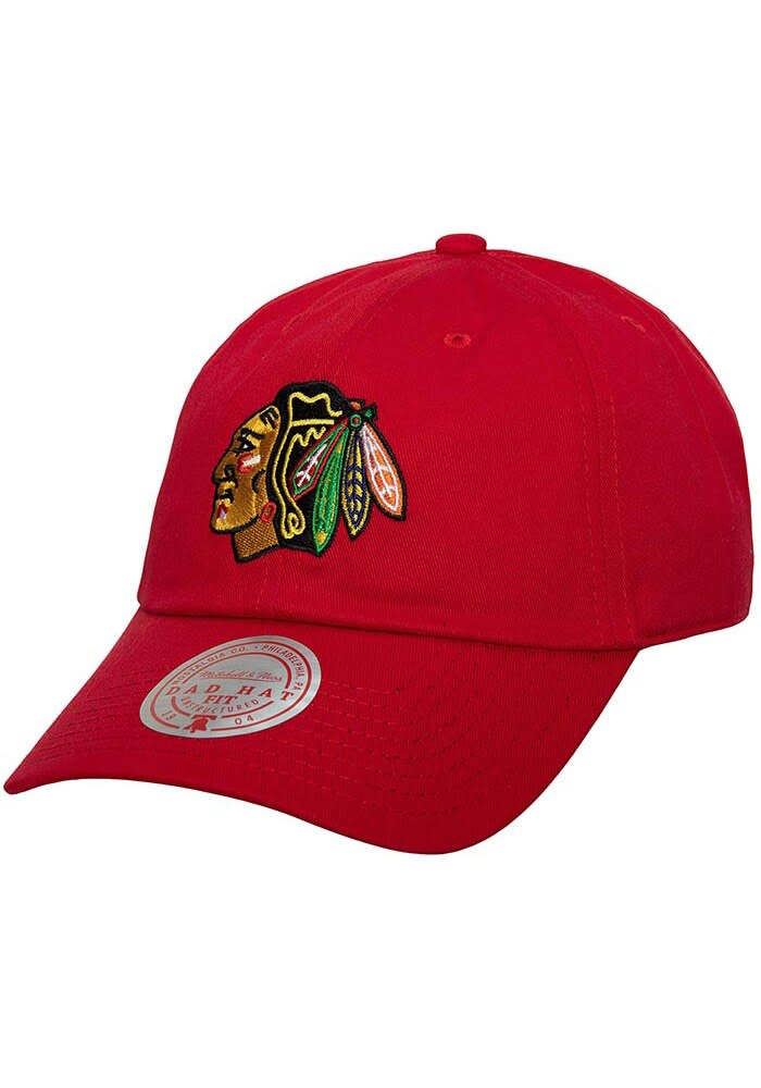 Mitchell and Ness Chicago Blackhawks Red Team Ground 2.0 Dad Adjustable Hat - 5650383