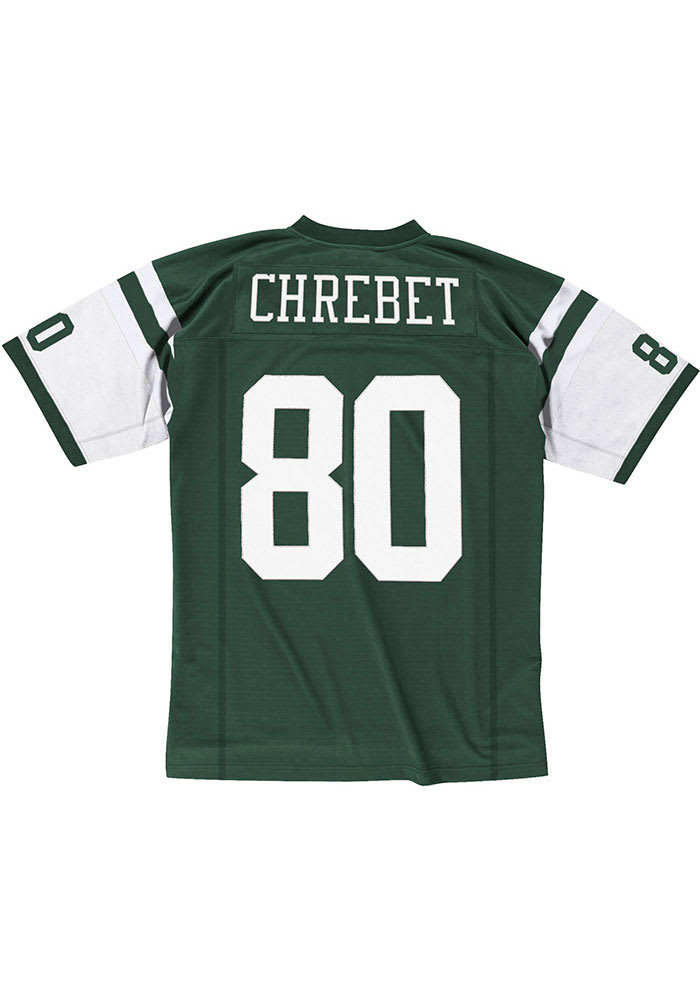 New York Jets Wayne Chrebet Mitchell and Ness GREEN Throwback Throwback ...