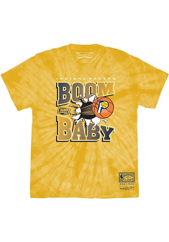 Mitchell and Ness Indiana Pacers GOLD Boom Baby Short Sleeve Fashion T ...