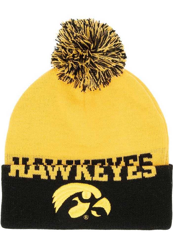 Iowa Hawkeyes Mitchell and Ness BLACK Double Take Knit Knit Hat - 56505055