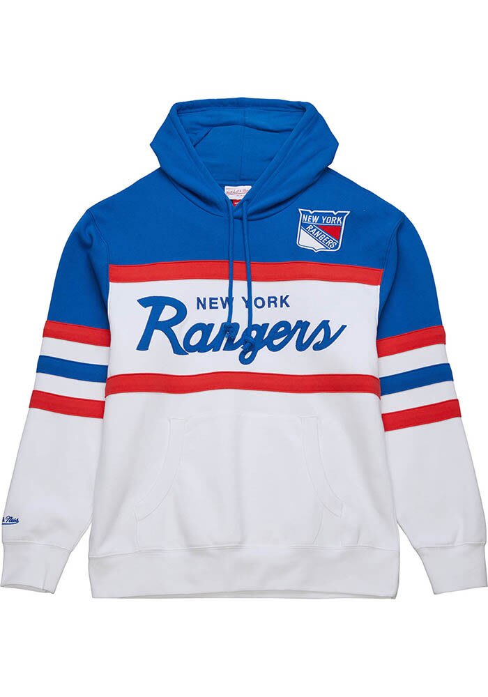 Mitchell and Ness New York Rangers Mens WHITE/ROYAL Head Coach Long ...