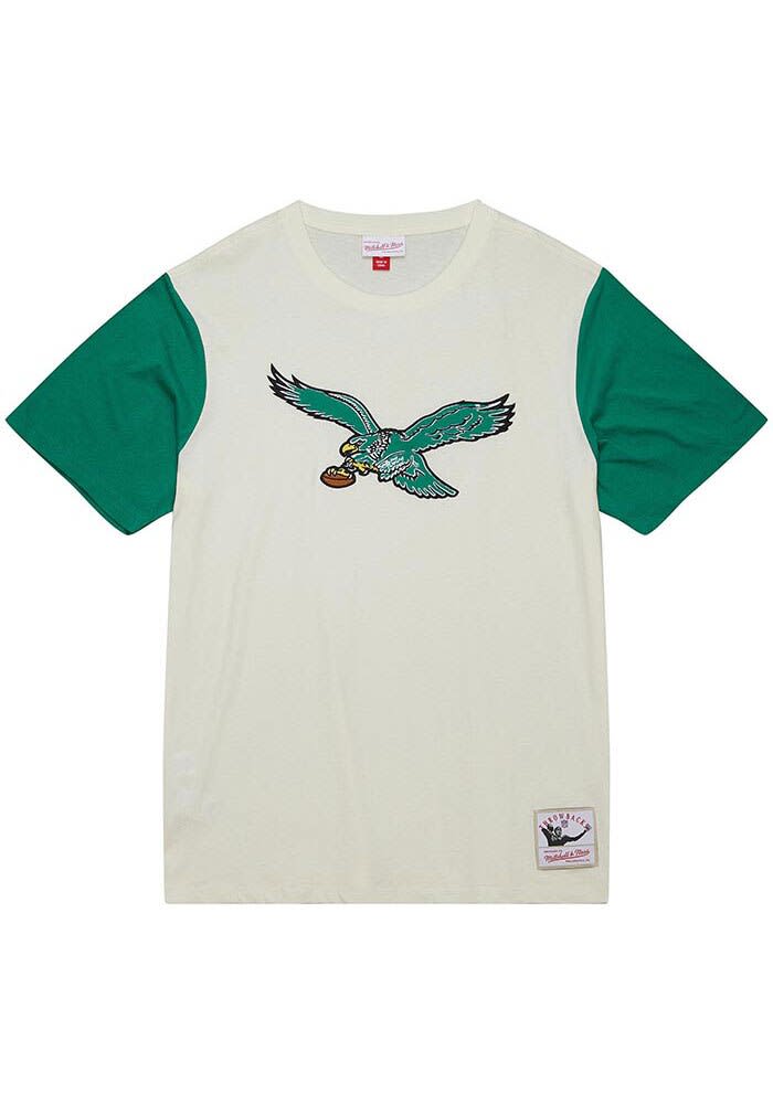 Mitchell and Ness Philadelphia Eagles CREAM Color Block Short Sleeve ...