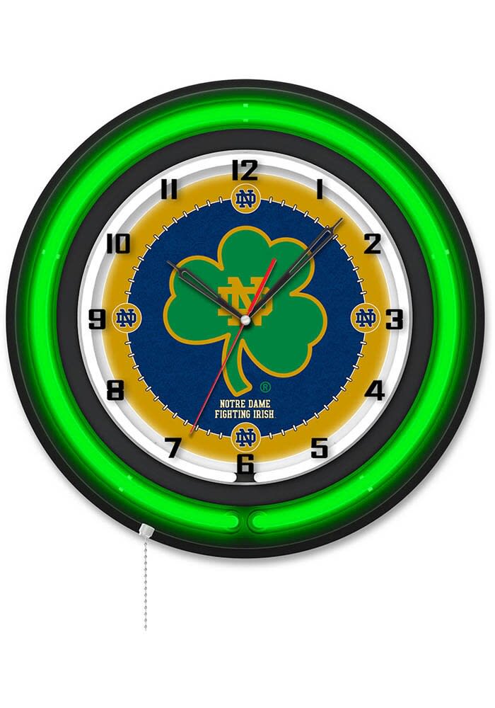 Notre Dame Fighting Irish SILVERGREY Shamrock Chrome 19in Neon Wall ...