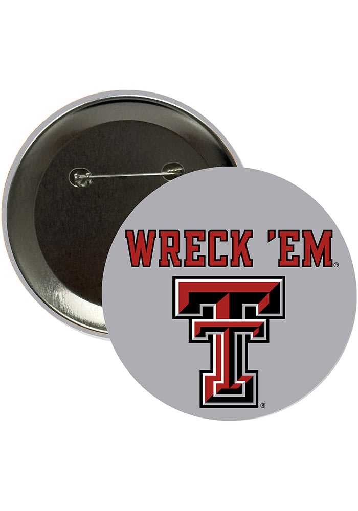 Texas Tech Red Raiders Red 3" Wreck 'Em Button - 56925811