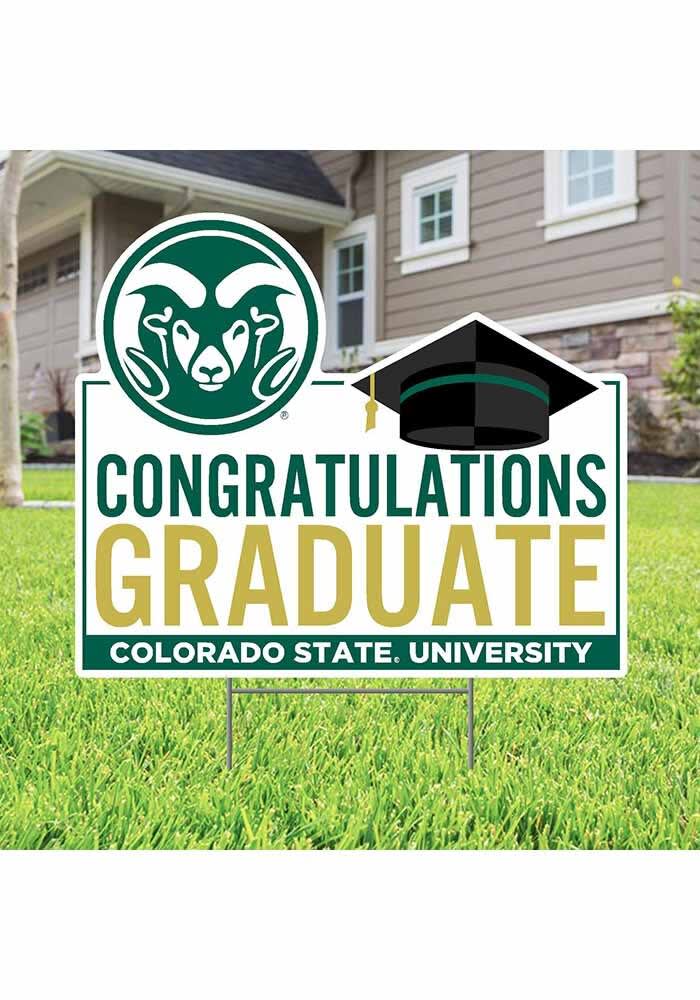 Colorado State Rams White Congratulations Graduate Yard Sign - 5695039