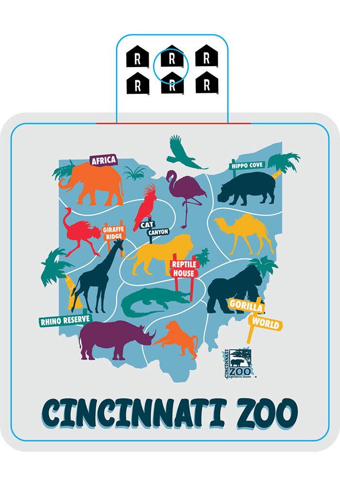 Cincinnati Souvenir | Cincinnati Stickers YELLOW Zoo Map - 5700561