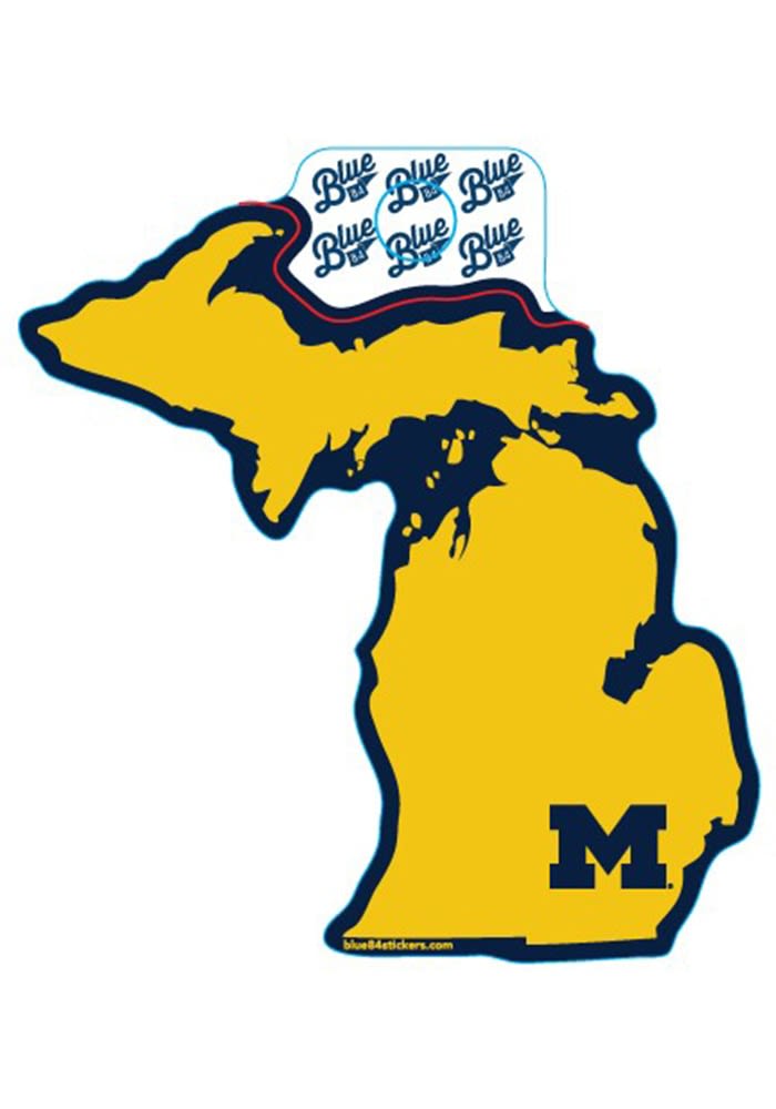 Michigan Wolverines Souvenir | Michigan Wolverines Stickers BLUE State ...