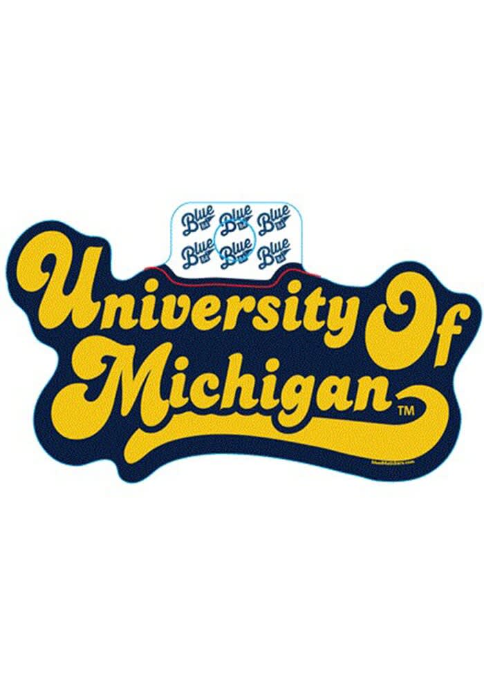 Michigan Wolverines Souvenir | Michigan Wolverines Stickers BLUE Retro ...