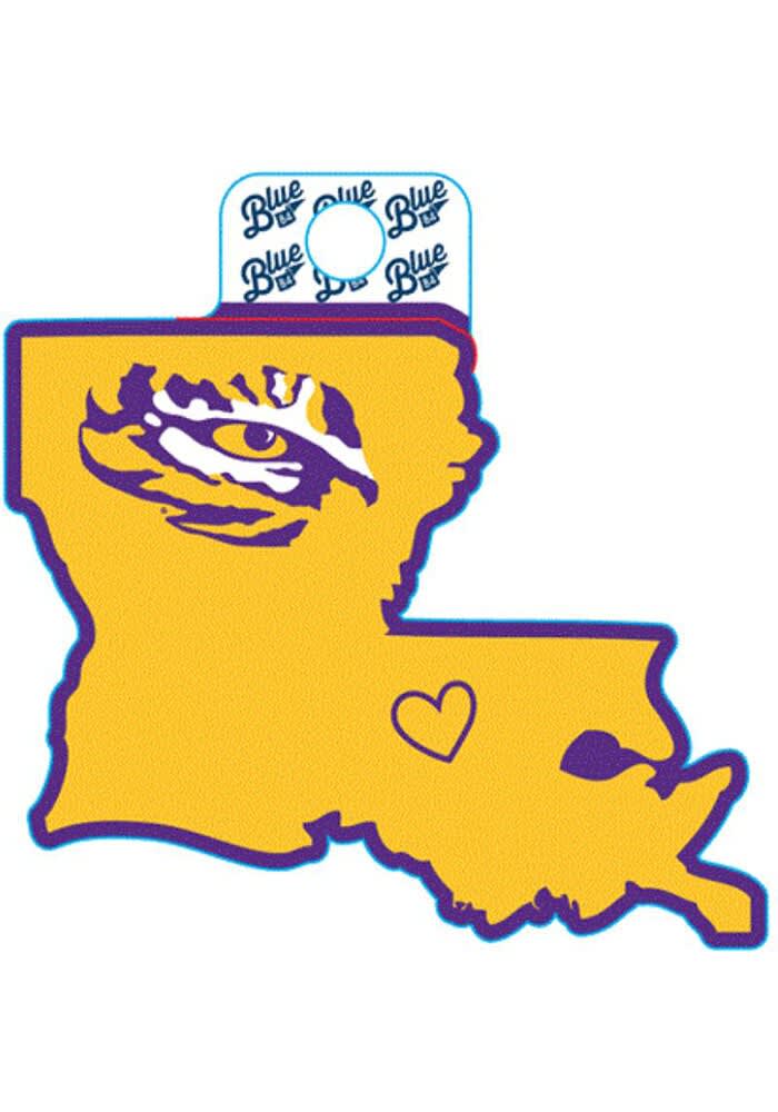 LSU Tigers Souvenir | LSU Tigers Stickers State Shape - PURPLE