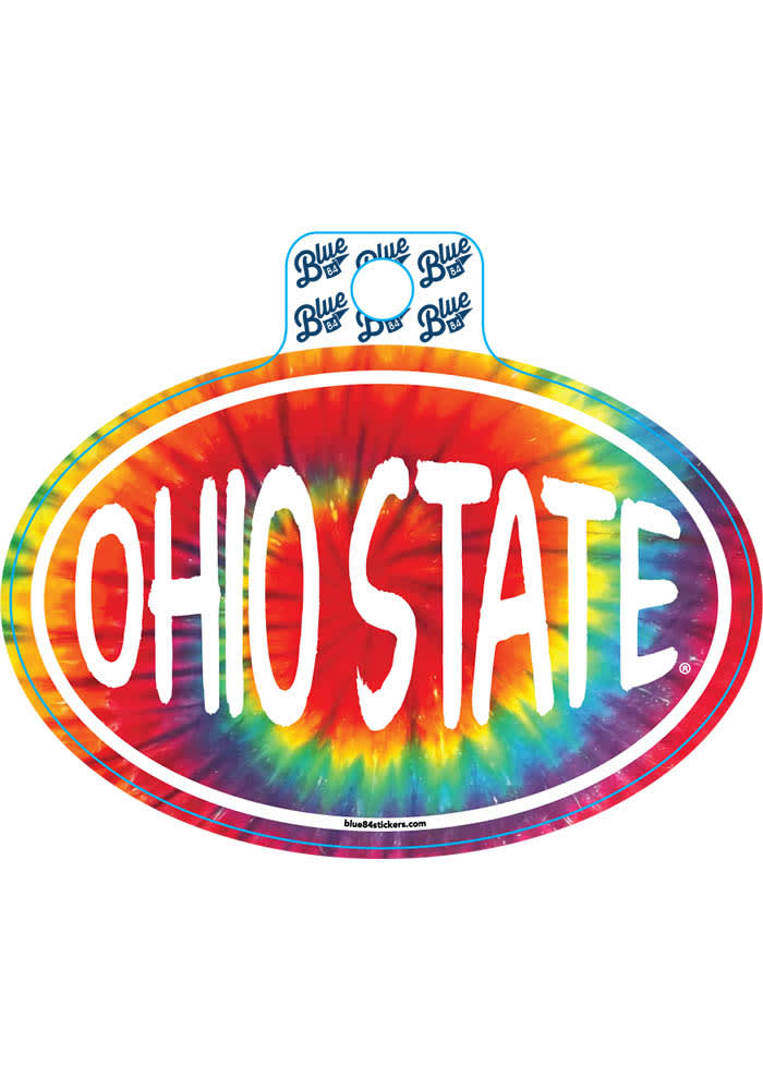 Ohio State Buckeyes Red Tie Dye Oval Stickers - 5700651