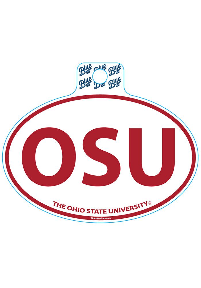 Ohio State Buckeyes Red Euro Style OSU Oval Stickers - 5700658