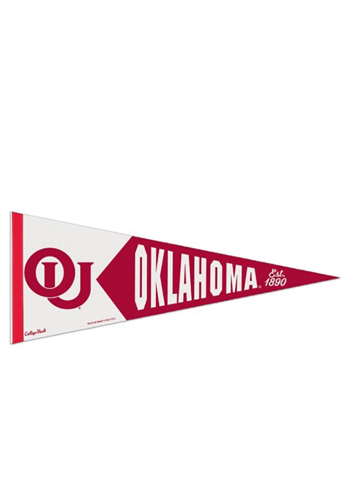 Oklahoma Sooners CRIMSON 12x30 Vault Premium Pennant - 57100087