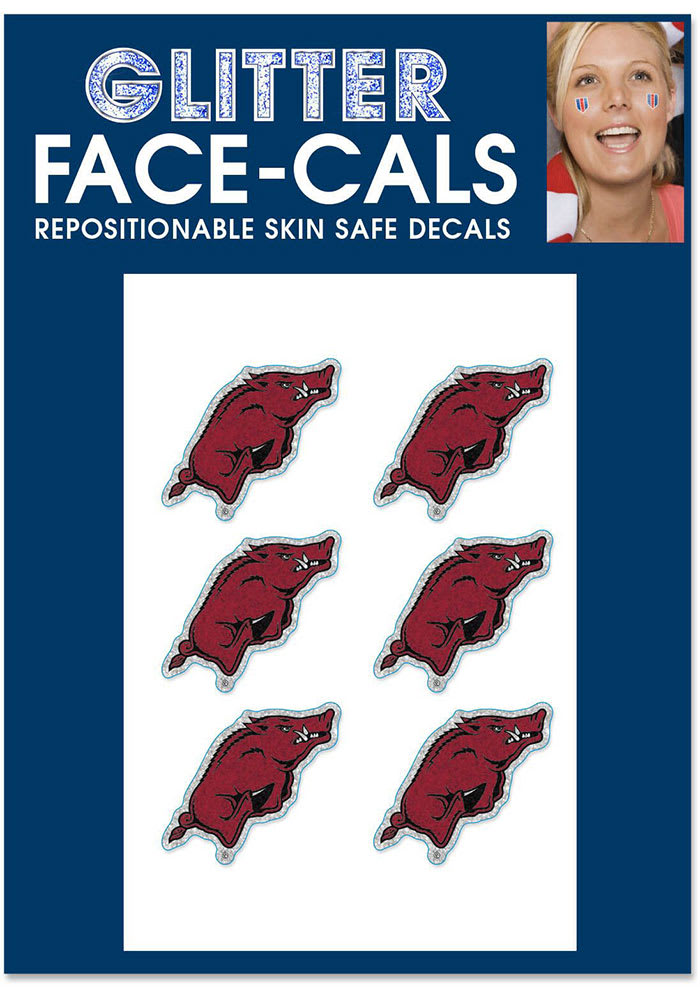 Arkansas Razorbacks Red 6pk Glitter Tattoo - 57100529