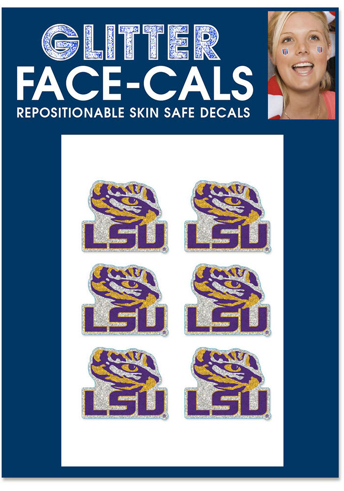 LSU Tigers PURPLE 6pk Glitter Tattoo - 57100536