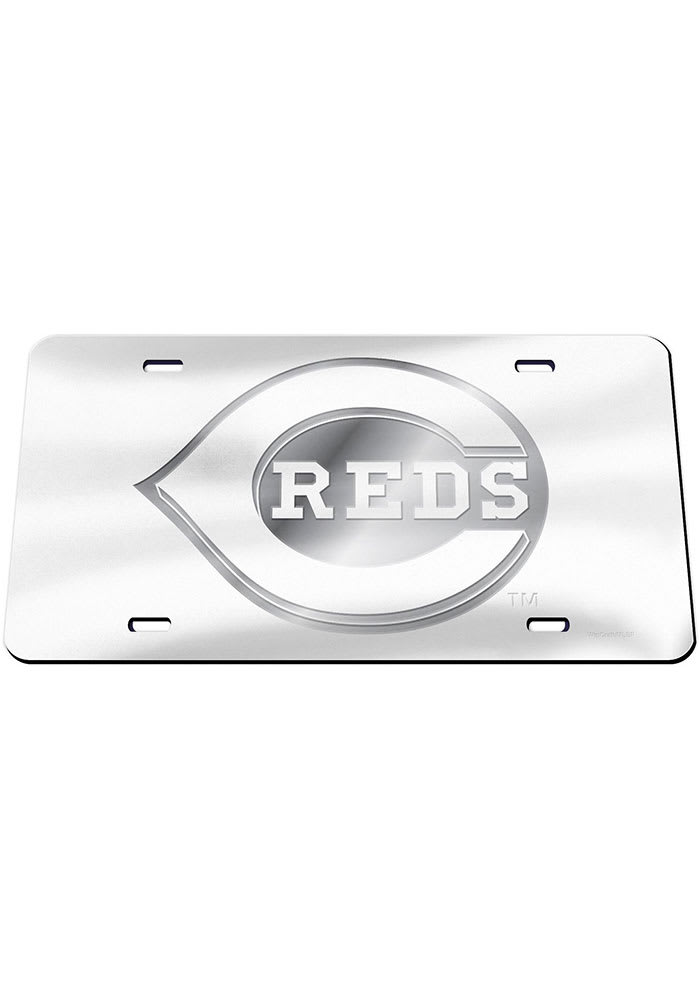 Cincinnati Reds License Plate- Cincinnati Reds SILVER Frosted ...