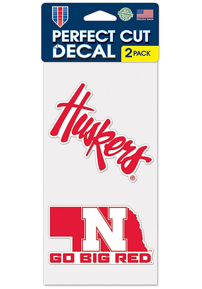 Red Nebraska Cornhuskers 4x4 Set of 2 Decal - 57100937