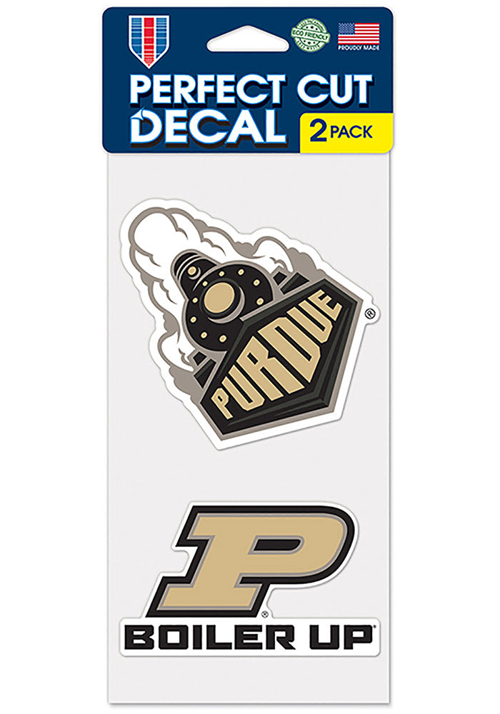 Purdue Boilermakers BLACK 4x4 Set of 2 Auto Decal - 57100941