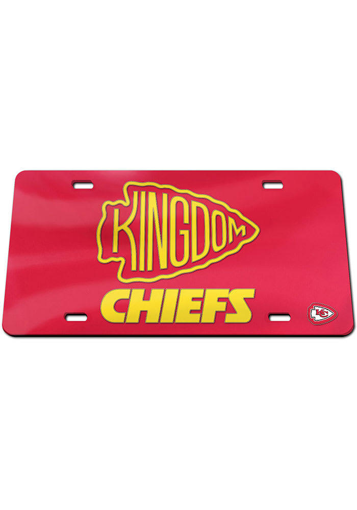 Kansas City Chiefs License Plate- Kansas City Chiefs Red Kingdom Inlaid ...