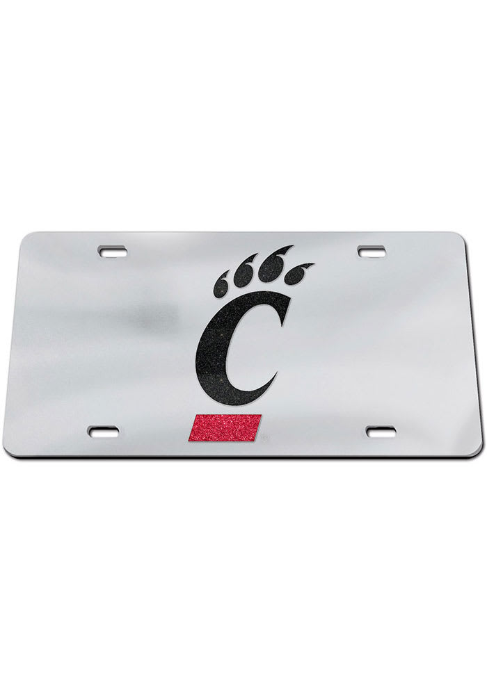GREY Cincinnati Bearcats Glitter Logo License Plate - 57101639