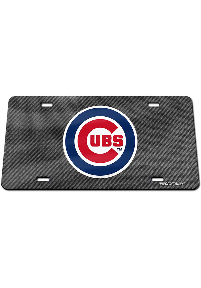 Chicago Cubs License Plate- Chicago Cubs GREY Carbon Fiber Decorative ...