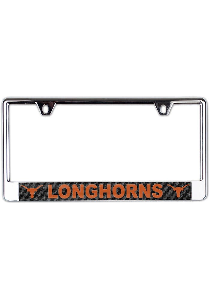 Texas Longhorns License Plate Frame - Texas Longhorns BLACK Carbon ...