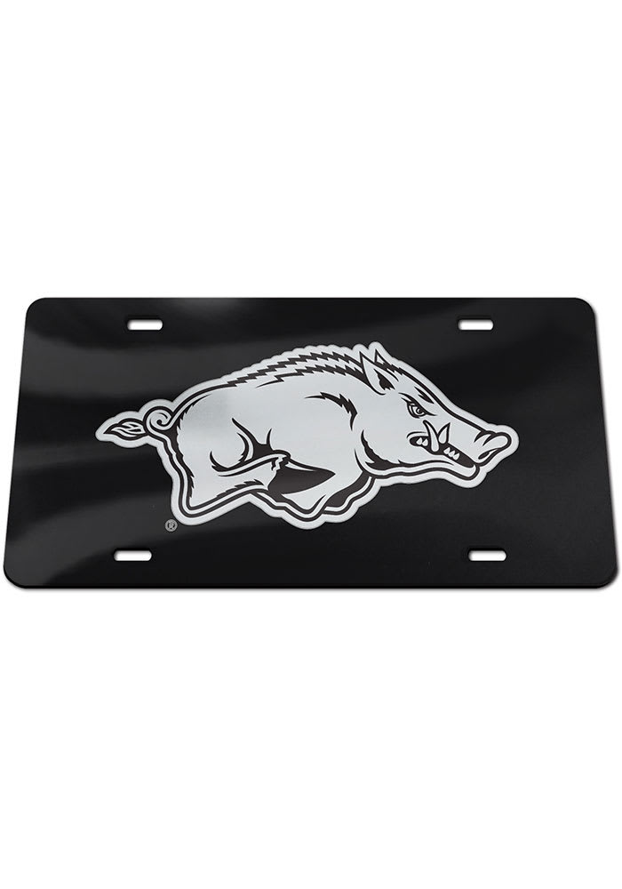 Arkansas Razorbacks License Plate- Arkansas Razorbacks BLACK Silver on ...